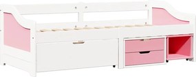 Válenda se 3 zásuvkami bez matrace bílá a růžová IRUN 90x200 cm 3314685