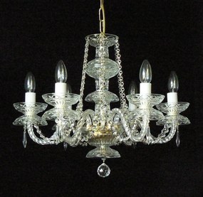 6 Arms crystal chandelier with crystal almonds