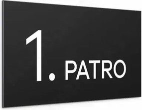 ACCEPT Označení podlaží "1. PATRO" - stříbrná tabulka - černý popis