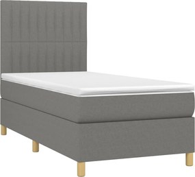 Box spring postel s matrací tmavě šedá 90x190 cm textil 3142458