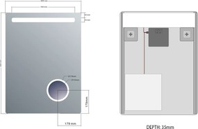 Sapho, ASTRO LED podsvícené zrcadlo 600x800mm, kosmetické zrcátko, MIRL2