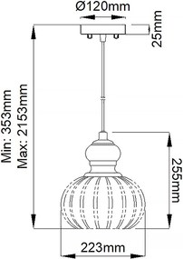 Riviera A skleněný lustr Elstead 1xE27 nikl