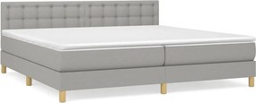 Box spring postel s matrací světle šedá 200 x 200 cm textil 3140961