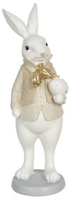Velikonoční dekorační soška králíka s vajíčkem - 10*10*25 cm