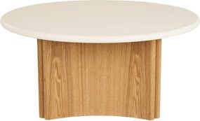 Bílý/v přírodní barvě kulatý konferenční stolek s betonovou deskou ø 80 cm Motril – House Nordic