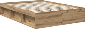 Rám postele s čelo Umělecký dub 140 x 190 cm Kompozitní dřevo 3407876