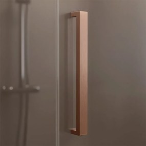 Rea Hugo, 1-křídlový sprchový kout 80 (dveře) x 80 (stěna) x 200 cm, 6mm šedé sklo, měděný profil, KPL-K6964