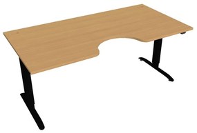 Hobis Motion Elektr. nastavitelný stůl 180x90 - HOBIS ERGO MOTION MSE 2 1800 Dekor stolové desky: buk, Barva kovové podnože: černá