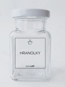 Samolepka na kořenky HRANOLKY průhledná  5 × 5 cm základní písmo