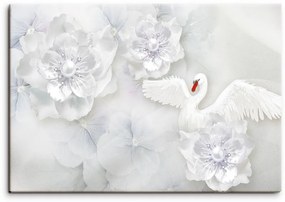 Malvis ® Obraz Labutí květinový ráj Velikost: 90x60 cm