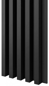 Akustický panel, podklad MDF deska, široká lamela, černý mat, 30x275 cm