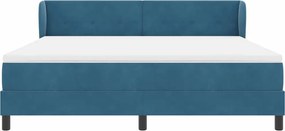 Postel s boxspringem s čelo Tmavě moddrá 180 x 200 cm samet 3340404