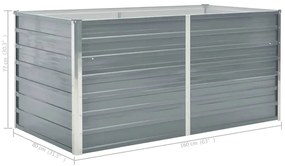 vidaXL Marketos Vyvýšený zahradní truhlík 160x80x77 cm galvanizovaná ocel šedý