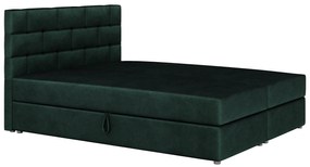 Manželská postel Boxspring 160x200 cm Waller Comfort (tmavě zelená) (s roštem a matrací). 1056373