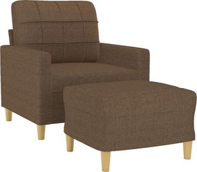 Křeslo s podnožkou hnědé 60 cm textil 3200996