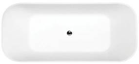 Besco Volně stojící vana z litého mramoru Assos Matt 160x70 Barva: Bílá, Rozměry (cm): 160x70, Typ a barva výpustě: Click-Clack s horním čištěním, chrom
