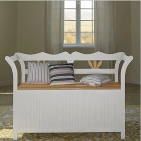 vidaXL Úložná lavice 126 x 42 x 75 cm bílá dřevěná