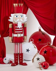 Bílá závěsná kovová ozdoba rolnička Baub Xmas S - Ø 16*26 cm