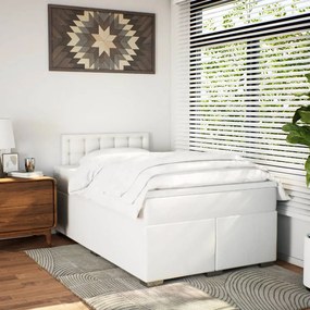 Box spring postel s matrací bílá 120x190 cm umělá kůže 3288413