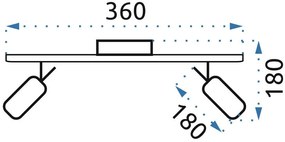 Toolight Stropní / nástěnné bodové osvetlění APP746-2C chrom