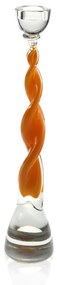 nextlevelglass skleněný oranžový SVÍCEN vysoký 40 cm