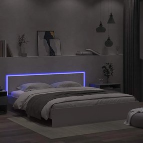 Rám postele s čelem a LED osvětlením bílý 180 x 200 cm 3207588