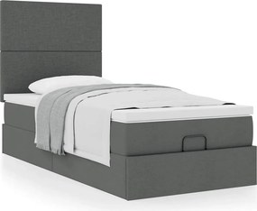 Osmanský rám postele s matrací tmavě šedá 80x200cm textil 3313030