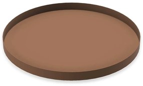 COOEE Design Kovový dekorativní tác Circle Coconut 30 cm, hnědá barva, kov