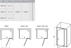Ravak - Sprchové dveře dvoudílné Pivot PDOP2-120 - bílá/bílá, transparentní sklo