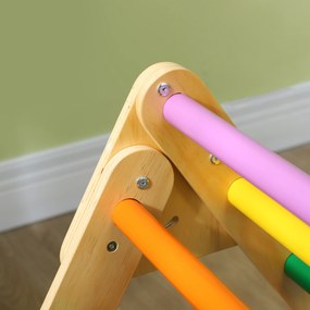 AIYAPLAY Skládací dřevěný lezecký trojúhelník 3v1 pro děti ve věku 18-48 měsíců se skluzavkou nebo rampou 147x64,5 cm Multi-barva