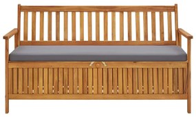vidaXL Zahradní úložná lavice s poduškou 148 cm masivní akáciové dřevo