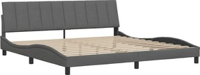 Rám postele bez matrace Hanko tmavě šedý 200 x 200 cm textil 3310413