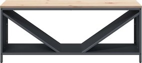 vidaXL Stojan na palivové dřevo s dřevěnou horní deskou [864255] Barva: Černá