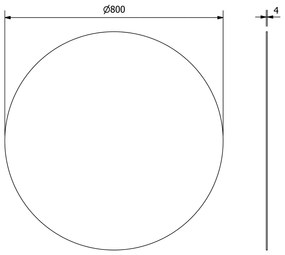 Aqualine Zrcadlo kulaté ø 80cm, bez úchytu 22446