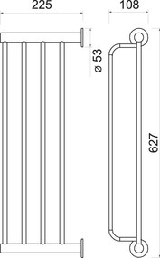 Ferro Smile Velký držák ručníků se závěsem SMILE, chromová, ASM35