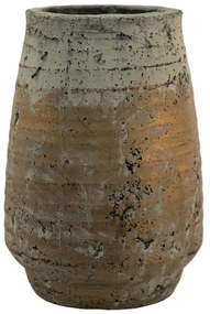 Béžovo-hnědý cementový květináč / váza s patinou Romein – 19x27 cm