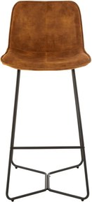 Okrová sametová barová stolička Barchair Isabel Ochre - 57*48*103cm