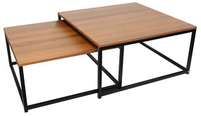 Set dvou konferenčních stolků, ořech/černá, KASTLER NEW TYP 1