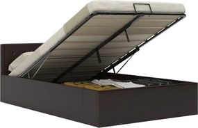 Rám postele s úložným prostorem šedý umělá kůže 140 x 200 cm 285525