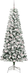 Umělý Skládací Vánoční Strom 300 LED Zelená a bílá 210 cm 3395606