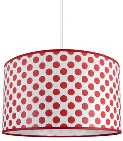 LAMPDAR Dětský lustr na lanku DOTS RED 1xE27/60W/230V SA1082