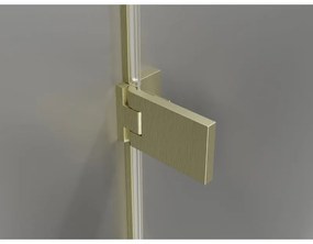 Mexen Lunar-F Duo, skládací sprchový kout 100 x 70 cm, 8mm čiré sklo, zlatý matný profil, 836-100L-070P-55-00