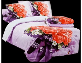 Sendia 3D povlečení fialové rose-1