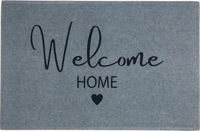 Šedá podlahová rohožka se srdíčkem Welcome Home - 75*50*1cm