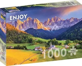ENJOY Puzzle Kostel v Dolomitech, Itálie / 1000 dílků / od 14 let