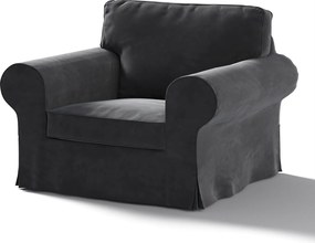 Potah na křeslo IKEA Ektorp barva černá látka lesklé, sametová
