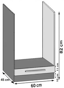 Kuchyňská skříňka Belini spodní pro vestavnou troubu 60 cm královský eben bez pracovní desky  TOR SDP60/0/WT/HK/0/B1