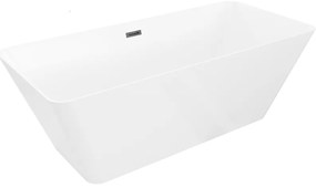 Mexen Velo Slim volně stojící vana 170 x 75 cm, bílá, černý přepad - 52811707500-70