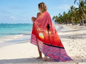 Rychleschnoucí XXL plážová osuška SERENA barevná 150 x 210 cm, 100% mikrovlákno