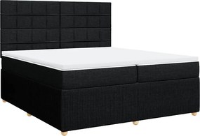 Box spring postel s matrací černá 200x200 cm textil 3294465